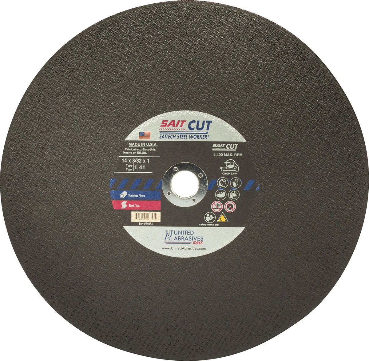 United Abrasives - Sait 24053 SaiTech Steel Worker 14" x 3/32" Chop Sa ...
