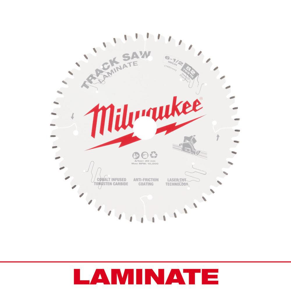 Milwaukee 48-40-0643 6-1/2Ó 52T Laminate Track Saw Blade — Coastal Tool