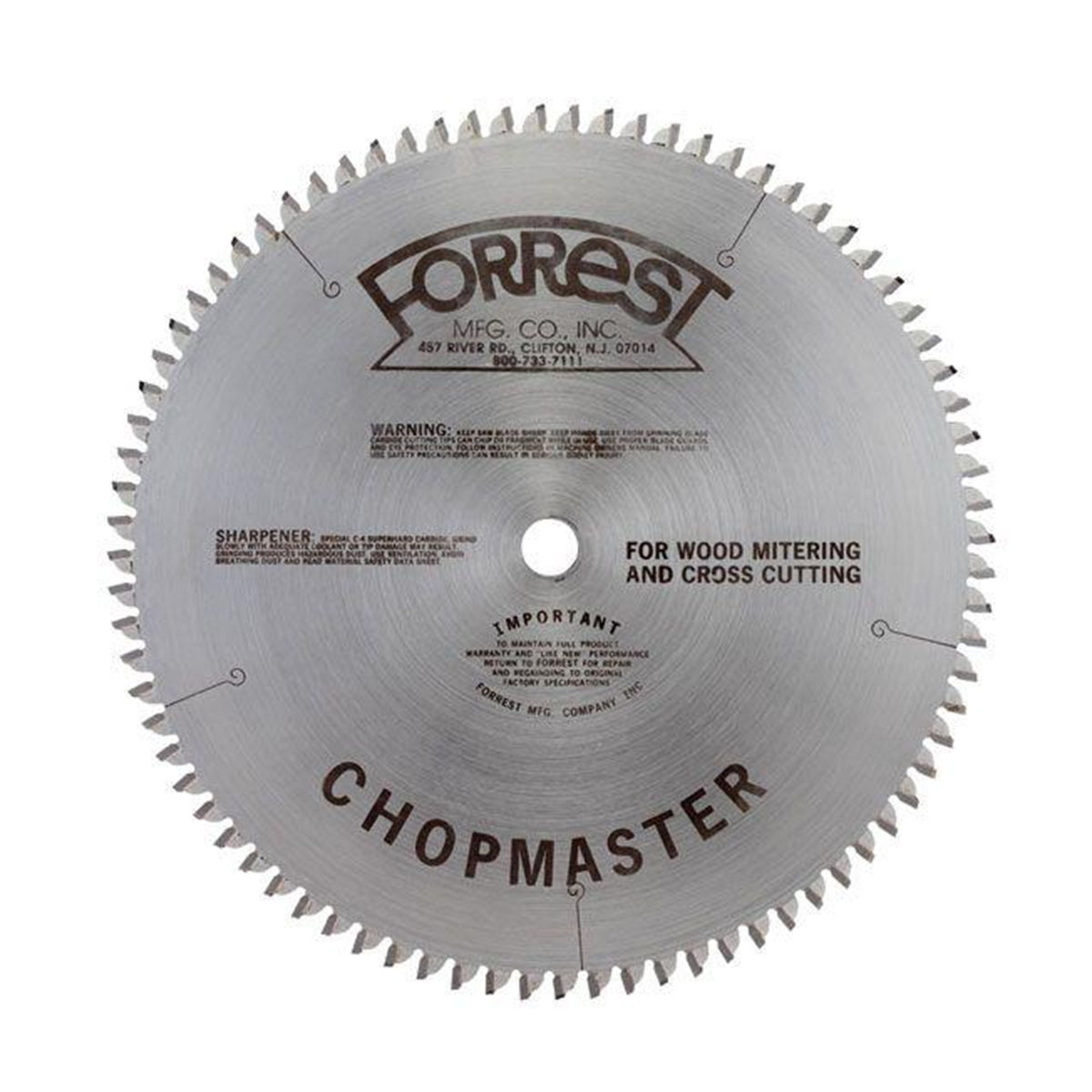 Forrest CM12806115 12" Chop Master Saw Blade — Coastal Tool